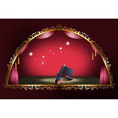 Renaiss 7x5ft Circus Magic Stage Backdrop Mysterious Red Magic Stage ...