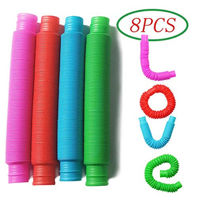 Pop Multi-Color Tubes (Toobs) Sensory Toy - 8 Pack - Warehousesoverstock