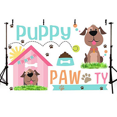 MEHOFOTO Cute Puppy Birthday Party Photo Booth Backdrop Props Lets Paw ...