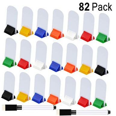 82 Pcs Blank Game Board Markers and Game Card Stands with Black Marker ...