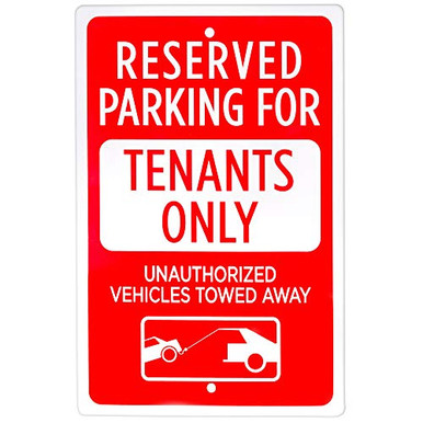 Reserved Parking - Tenants Only Sign 18 x 12 Reflective Parking ...