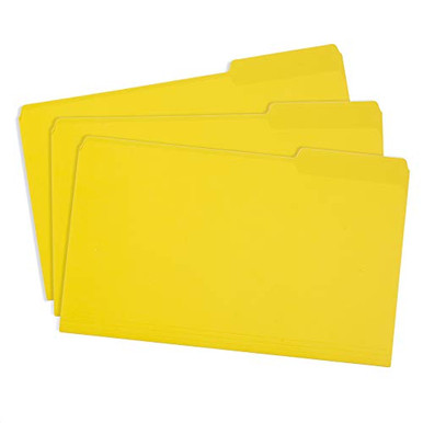 Blue Summit Supplies Yellow Legal File Folders 1/3 Cut Tab Legal Size ...