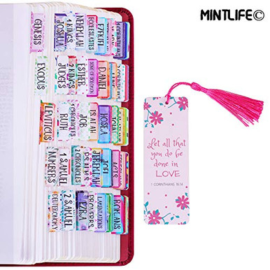 Colorful Floral Bible Tabs Laminated with Matte Film Cute Bible tabs ...
