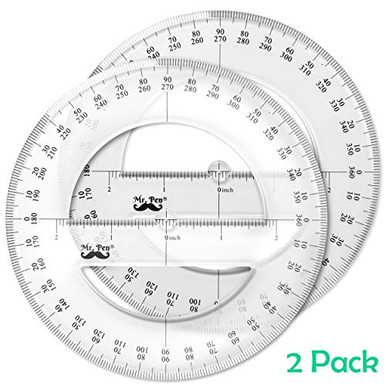 Mr. Pen- Protractor, Pack of 2, Protactor 360 Degree, Protractor Set ...