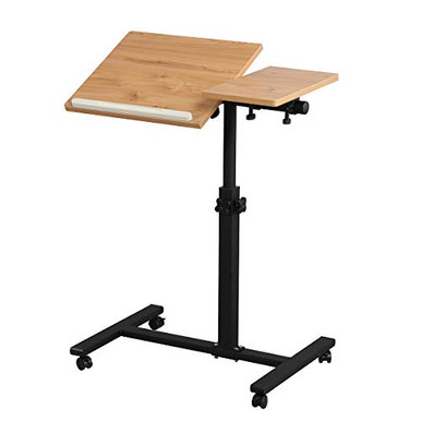Rolling Laptop Table Lap Desk for Laptop Rolling Cart Tilting Overbed ...