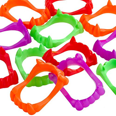 Kicko Vampire Fangs - 12 Pack 2.5 x 1.75 Inches - Assorted Bright ...