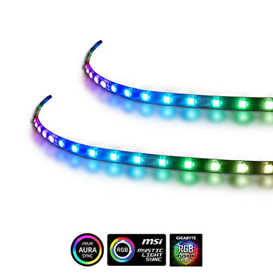 Extended Computer Magnetic 5V 3 Pin PC LED Strip - 2 PCS RGB PC LED ...