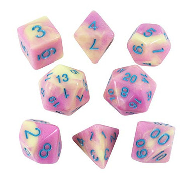 Paladin Roleplaying Pink and Yellow Dice - Expanded DND Set with Extra ...