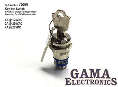 GAMA Electronics 3 Position Single Pole Momentary On-Off-Momentary On ...