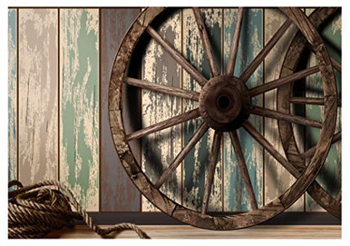 Rustic Wooden Backdrop 7x5ft Wood Plank Wall Vintage Country Wheel ...