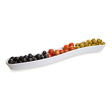 White Porcelain Olive Plate - Swerve Design Beautiful Presentation - 12 ...