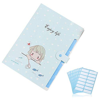 1 Pcs Cute Cartoon Plastic A4 Expanding File Folder Pockets Accordion ...