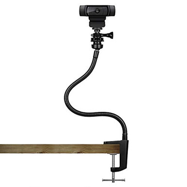 15 Inch Webcam Stand Enhanced Flexible Gooseneck with Jaws Clamp Clip ...