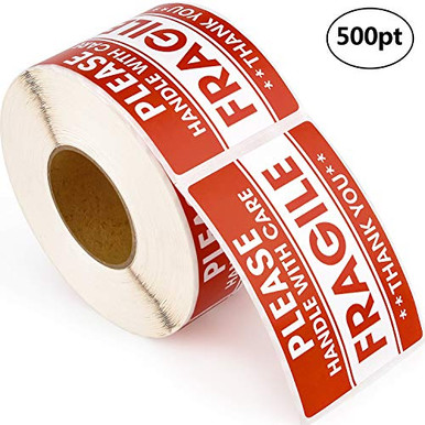 Methdic 2x 3 Strong Adhesive Fragile Stickers 1 Roll 500 Handle with ...