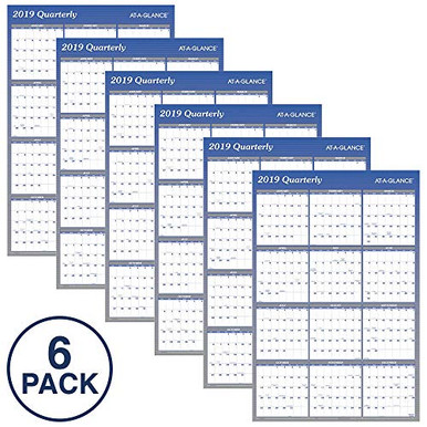 ATAGLANCE 2019 Yearly Wall Calendars / Planners 36 x 24 Large Erasable ...