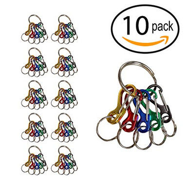 Mini ID Clip Key Carrier Identify Keys by Color Key Chain 10 Pack 45910 ...