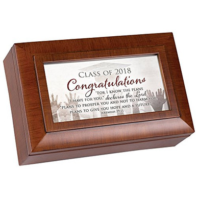 Cottage Garden Congratulations Woodgrain Jewelry Music Box Plays Pomp ...