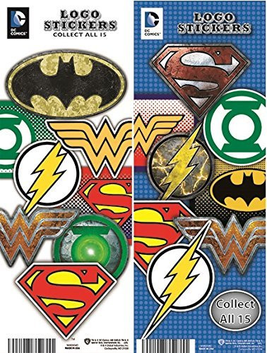 DC Comics Justice League Superheroes LOGO Stickers Set of 15 Batman ...