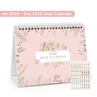 Mokani Small Desk Calendar 2020 8x6 Mini Monthly Desktop Calendar ...