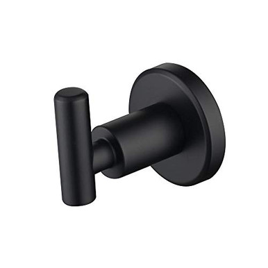 Glacier Bay Menlo Single Robe Hook in Matte Black - Warehousesoverstock