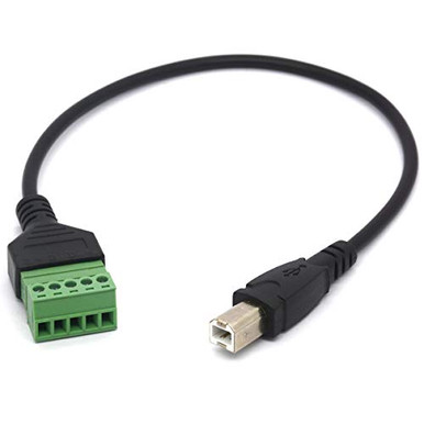 Solderless Printer Cable USB B to 5 Pin Screw Shield Terminal Adapter ...