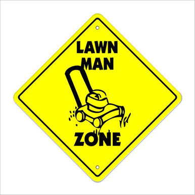 Lawn Man Crossing Sign Zone Xing Indoor/Outdoor 20 Tall Plastic Sign ...