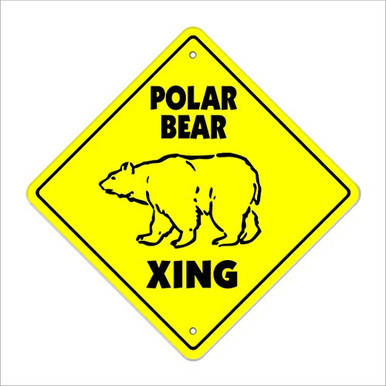 Polar Bear Crossing Sign Zone Xing Indoor/Outdoor 20 Tall Plastic Sign ...