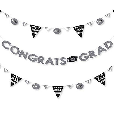 Big Dot of Happiness All Star Grad Graduation Party Letter Banner ...