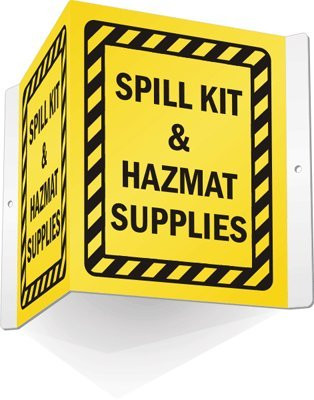 SmartSign Spill Kit Hazmat Supplies Projecting Sign 5 x 6 Acrylic ...