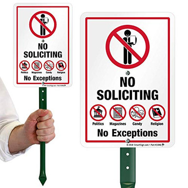 No Soliciting Sign No Exceptions No Politics No Magazines No Candy No ...