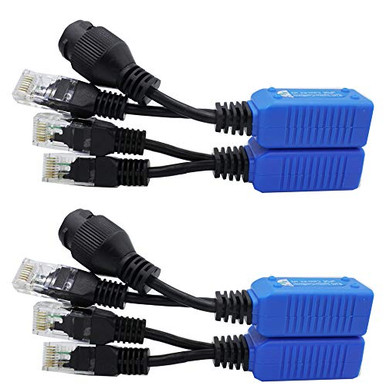 2 Pairs RJ45 Ethernet Cable Combiner Splitter Sharing Kit for POE ...