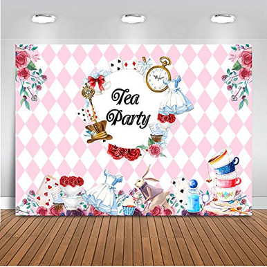 Mehofoto Tea Party Backdrop Floral Birthday Party Background for Bridal ...