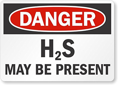SmartSign Danger H2S May Be Present Sign 10 x 14 Plastic ...
