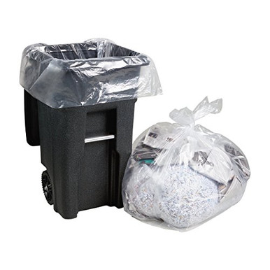 95100 Gallon Clear Trash Bags Large Plastic Garbage Bags 25/Count 61W x ...