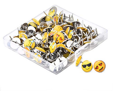 100 Pieces Creative Emoji Push Pins Different Smiley Face Patterns ...