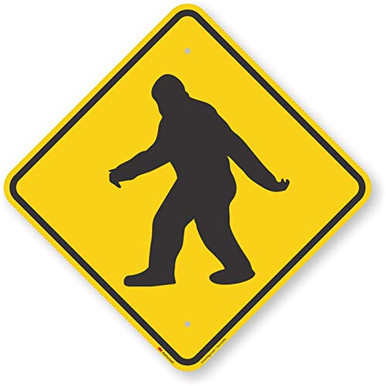 SmartSign "Sasquatch Big Foot Crossing" Sign | 18" x 18" 3M Engineer ...