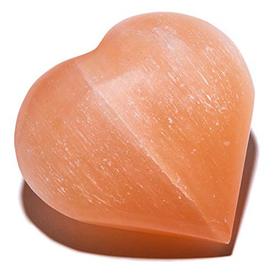 KALIFANO Orange Heart Selenite Worry Stone with Healing Calming Effects ...