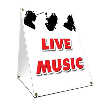 AFrame Sidewalk Live Music Sign with Graphics On Each Side 18 X 24 ...