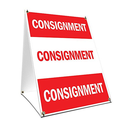 AFrame Sidewalk Consignment Sign with Graphics On Each Side 18 X 24 ...