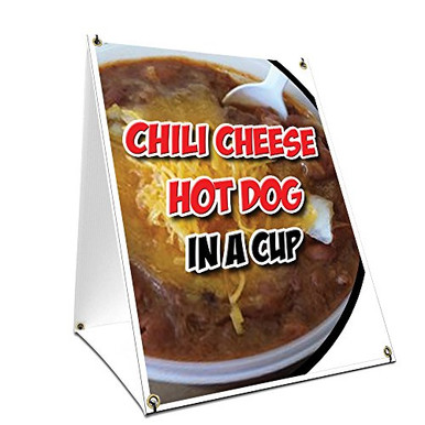 AFrame Sidewalk Chili Cheese Hot Dog in A Cup Sign with Graphics On ...