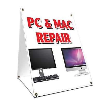 AFrame Sidewalk Pc Mac Repair Sign with Graphics On Each Side 18 X 24 ...