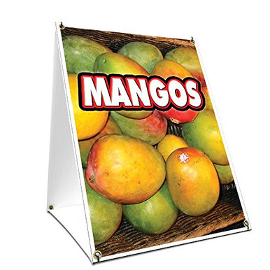 AFrame Sidewalk Coroplast Mangos Sign with Graphics On Each Side 18 X ...
