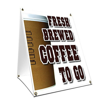 AFrame Sidewalk Fresh Brewed Coffee to Go Sign with Graphics On Each ...