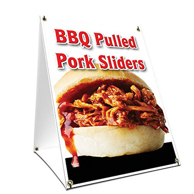 AFrame Sidewalk BBQ Pulled Pork Sliders Sign with Graphics On Each Side ...