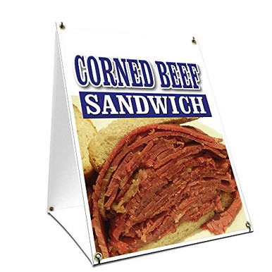AFrame Sidewalk Corned Beef Sandwich Sign with Graphics On Each Side 18 ...