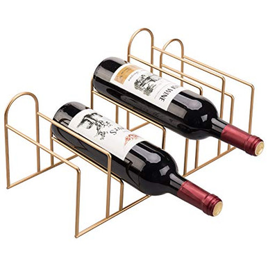 MyGift GoldTone Metal Wire Table Top 5Bottle Wine Display Rack ...