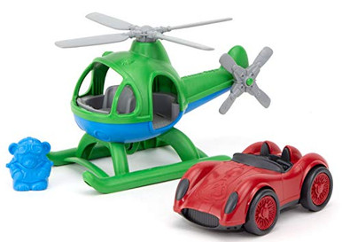 Green Toys Helicopter Race Car Red Set - Warehousesoverstock