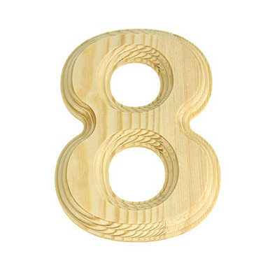 Homeford Pine Wood Beveled Wooden Number 8 Natural 6Inch ...