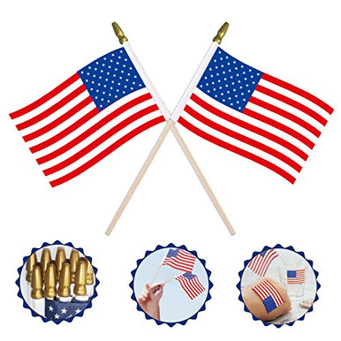 Small American Flag on Stick, 4x6 Inch Hand Held Mini US Flags with ...