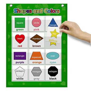 Shapes Educational Pocket ChartTeach Shape Cards Mini Bulletin Board ...